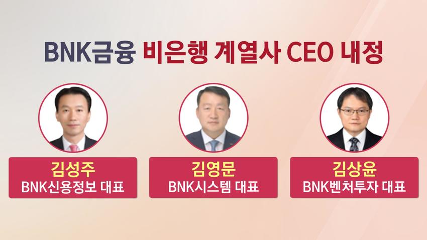 BNK금융 6개 비은행 CEO 내정…캐피탈·자산운용 대표 연임 - SBS Biz