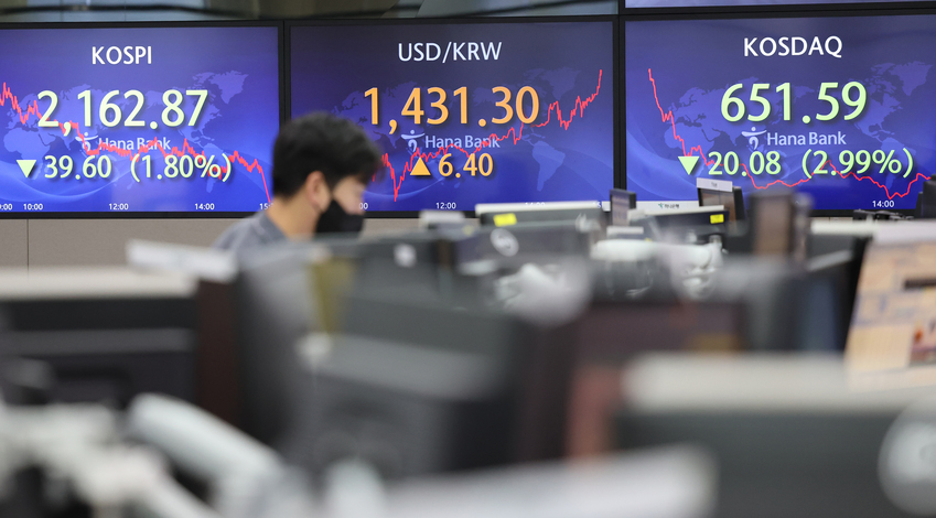 또 하락…코스피, 美CPI 경계감에 2160선 후퇴 - SBS Biz