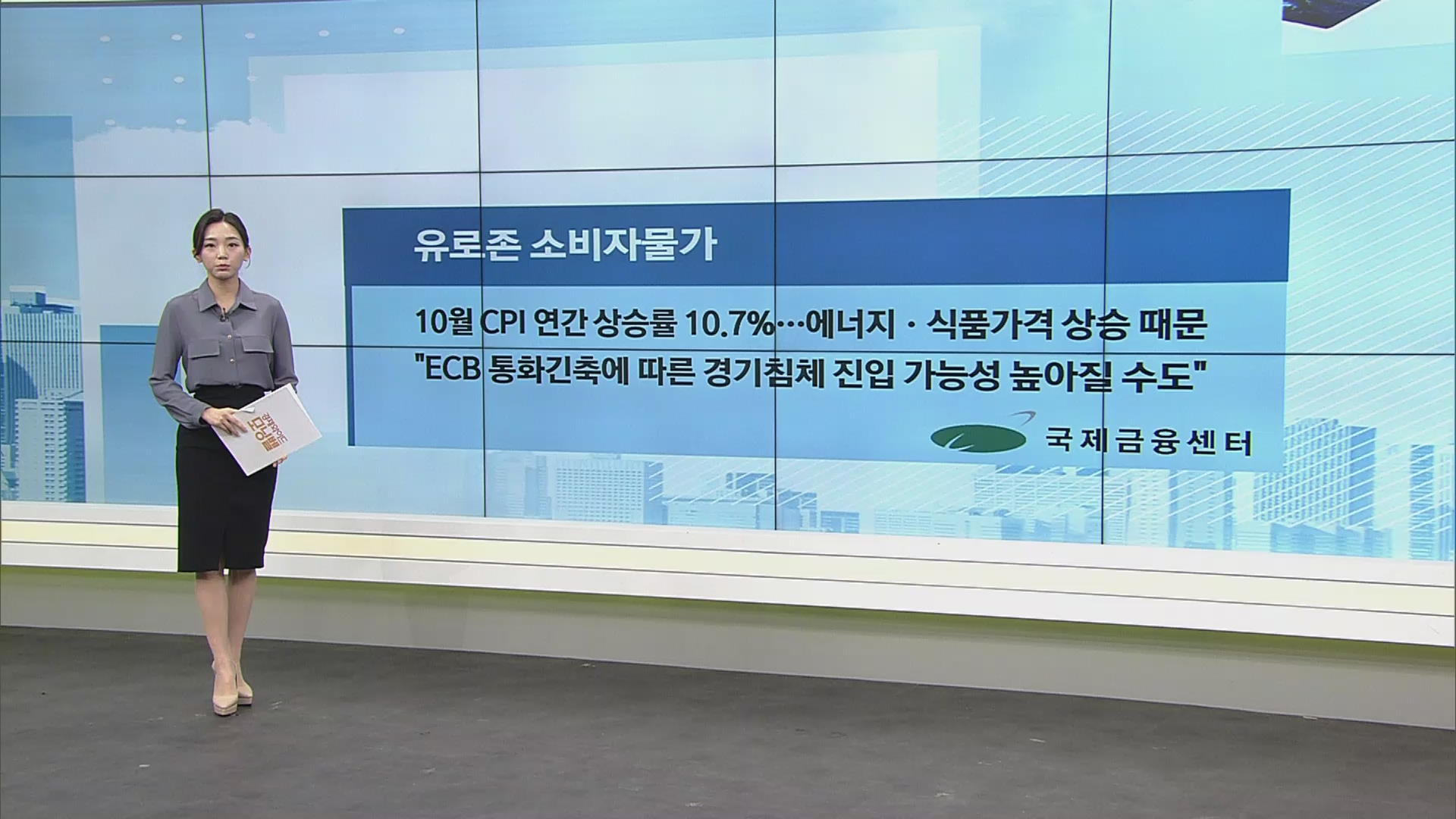 유로존 소비자물가, 10월 CPI 연간 상승률 10.7%…에너지·식품가격 상승 때문 - SBS Biz