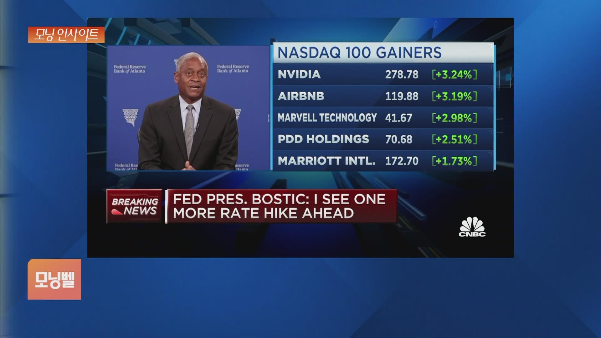 [모닝 인사이트] 美 애틀랜타 연은 총재 "경기침체 전망하지 않아" - SBS Biz