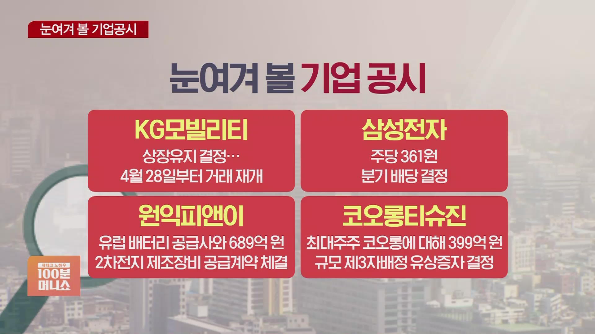 [공시 따라잡기] KG모빌리티, 거래 정지 이후 2년 4개월 만에 코스피 복귀 - SBS Biz
