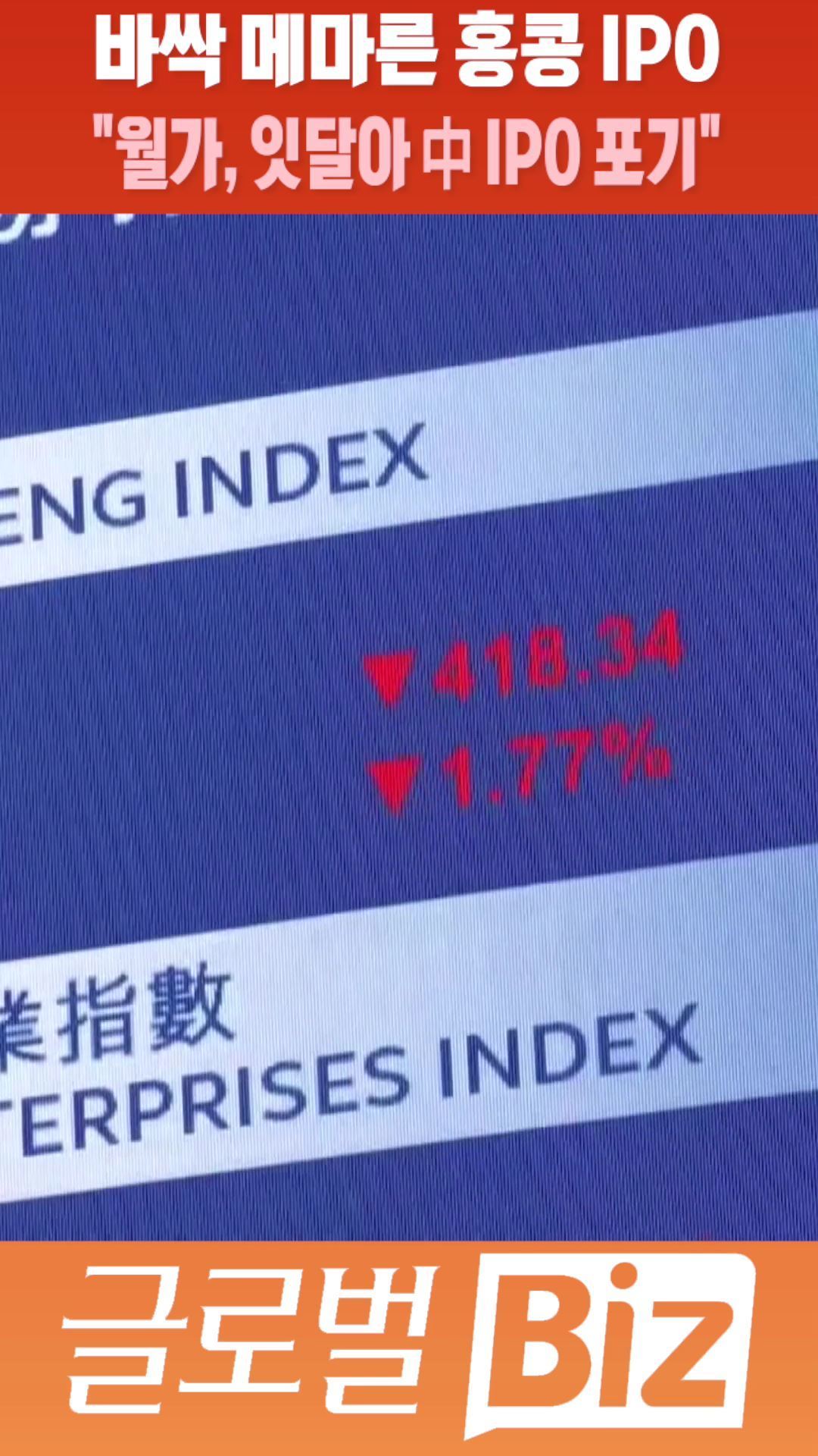 [숏폼] 바싹 메마른 홍콩 IPO…"월가, 잇달아 中 IPO 포기" - SBS Biz