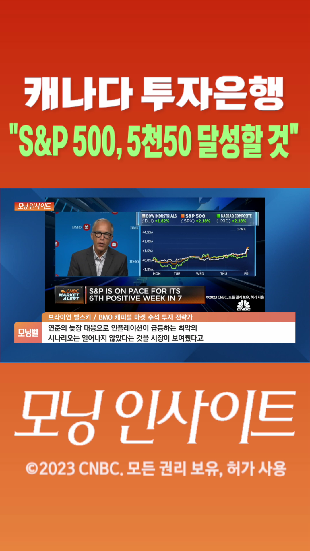 [숏폼] 캐나다 투자은행 "S&P500, 5천50 달성할 것" - SBS Biz