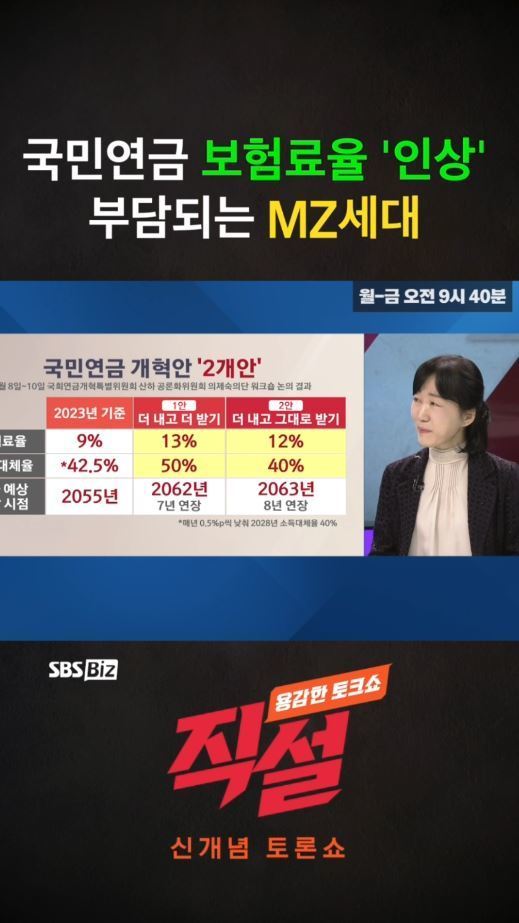 [숏폼] 국민연금 보험료율 '인상' 부담되는 MZ세대 - SBS Biz