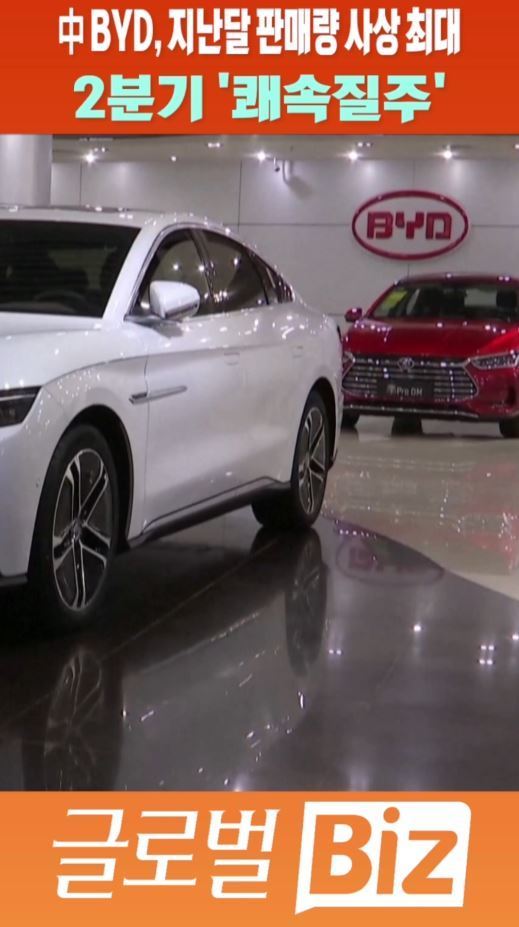 [숏폼] 中 BYD, 지난달 판매량 사상 최대 2분기 '쾌속질주' - SBS Biz