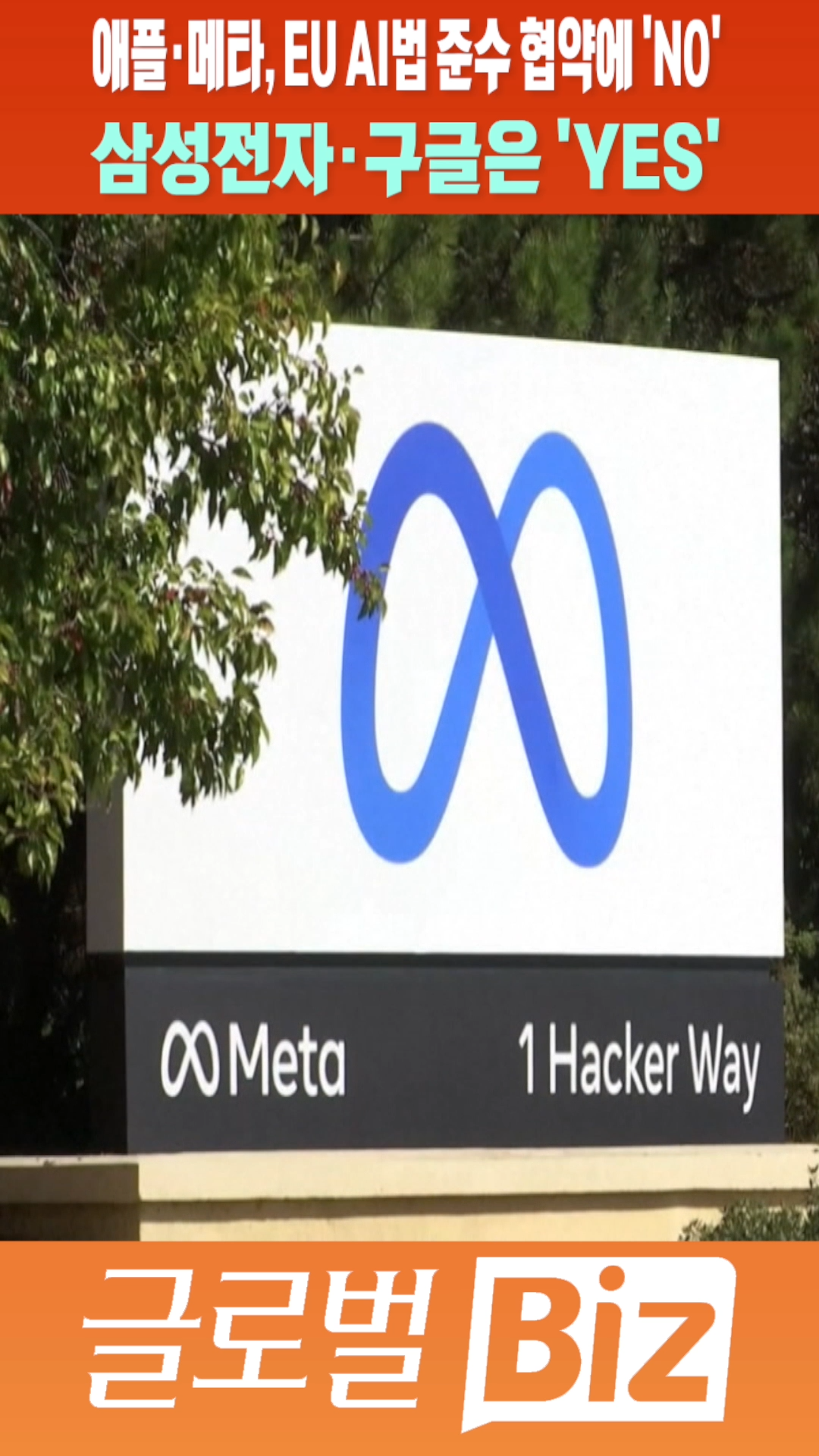 [숏폼] 애플·메타, EU AI법 준수 협약에 'NO' 삼성전자·구글은 'YES' - SBS Biz