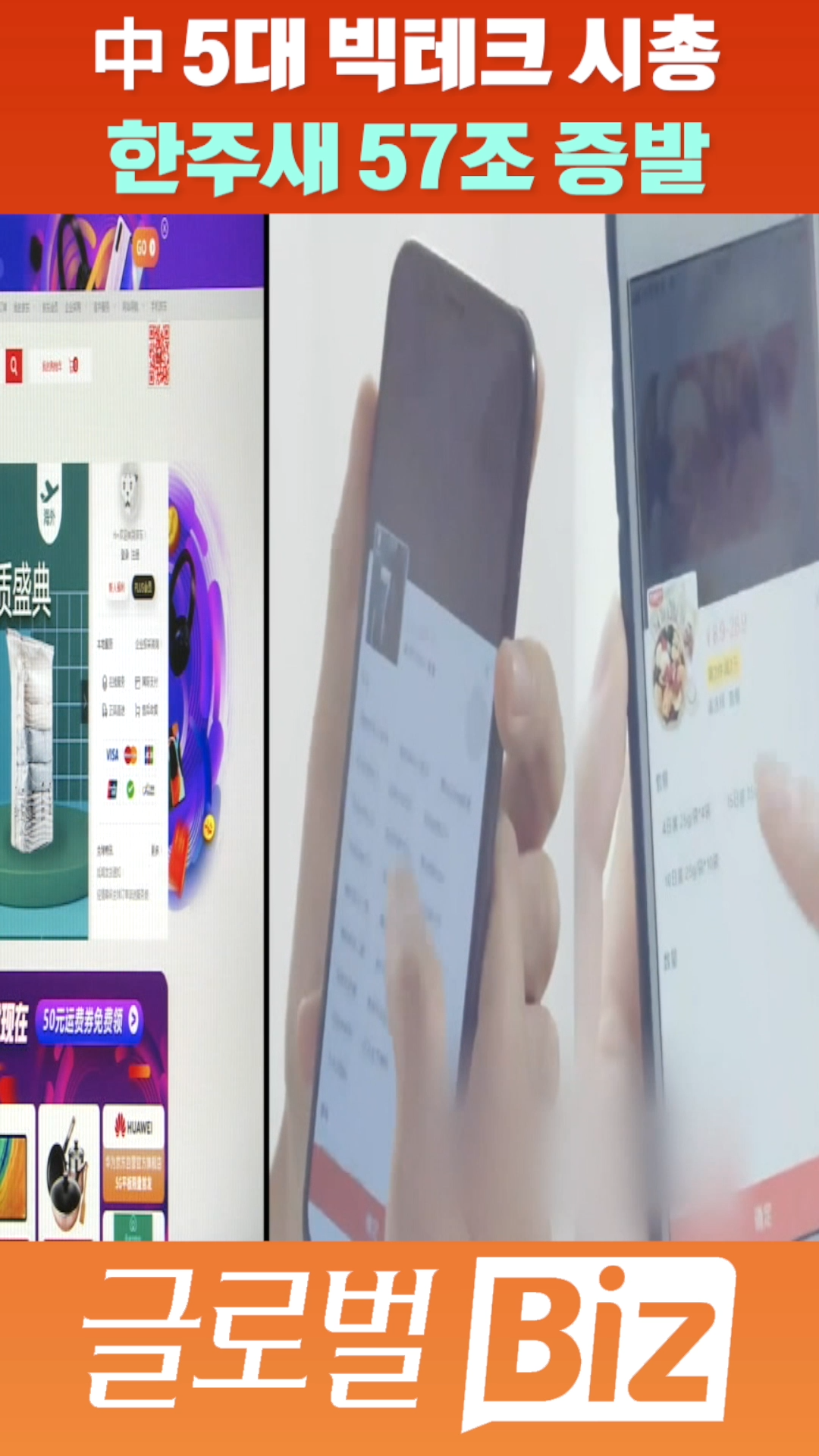 [숏폼] 中 5대 빅테크 시총 한주새 57조 증발 - SBS Biz