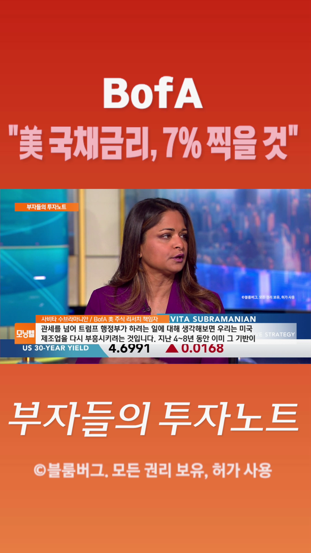 [숏폼] BofA "美 국채금리, 7% 찍을 것" - SBS Biz